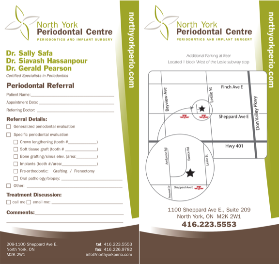 Referral Form North York Periodontal Centre Toronto Ontario